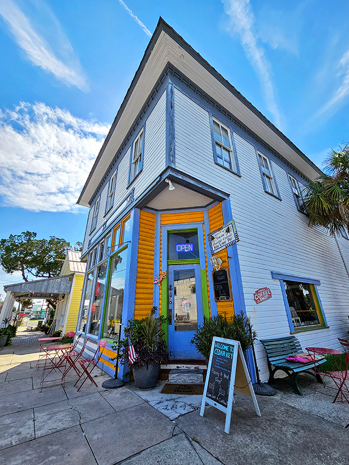 This blue building pops against the sky like a Chiclet, housing treasures that make browsing an Olympic sport.