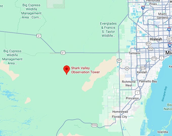 16. shark valley observation tower map