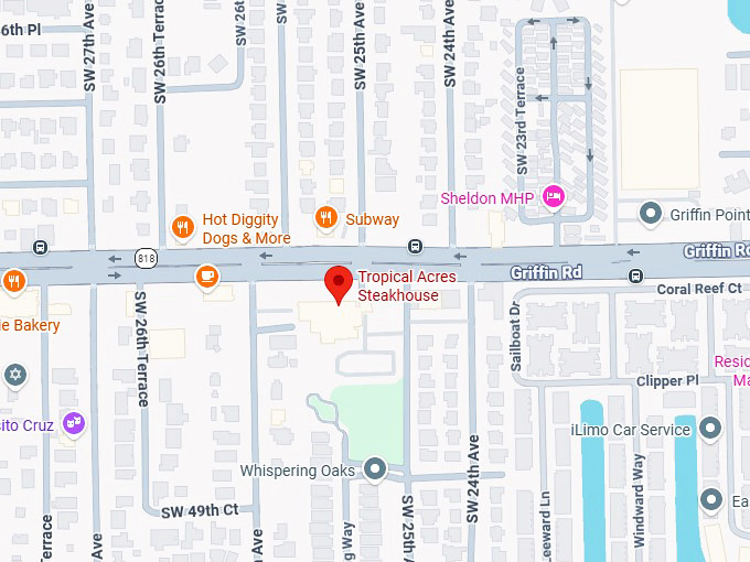 16. tropical acres steakhouse map
