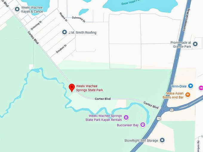 16. weeki wachee springs state park map