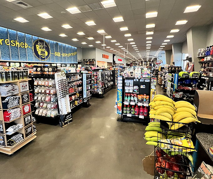 Step inside and prepare to be amazed &ndash; this sprawling interior makes typical convenience stores look like sad vending machines by comparison.