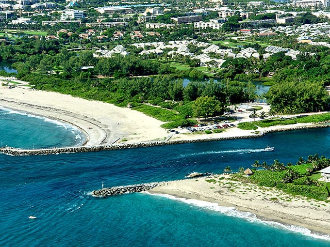 The turquoise waters around Jupiter shimmer like liquid gemstones, perfect for boating and beach adventures.