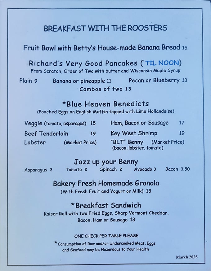 Start your day with the "Breakfast with the Roosters" menu&mdash;morning dishes so good, they&rsquo;ll have you crowing with delight.