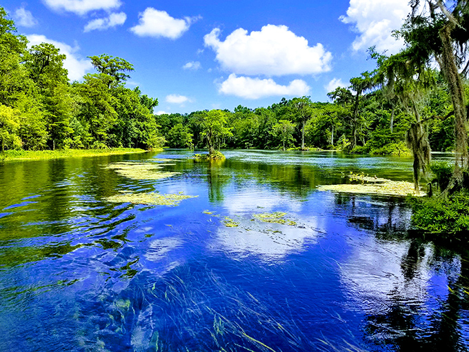 A sapphire jewel set in Florida's crown, where sunlight penetrates 185 feet deep, illuminating an underwater world frozen in time.