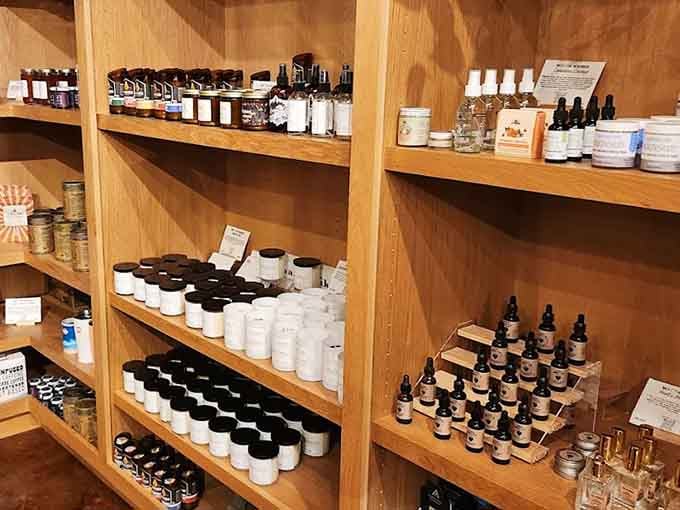 Locally crafted body care products line the shelves, proving that what you put on your skin deserves as much attention as what you put in your stomach.