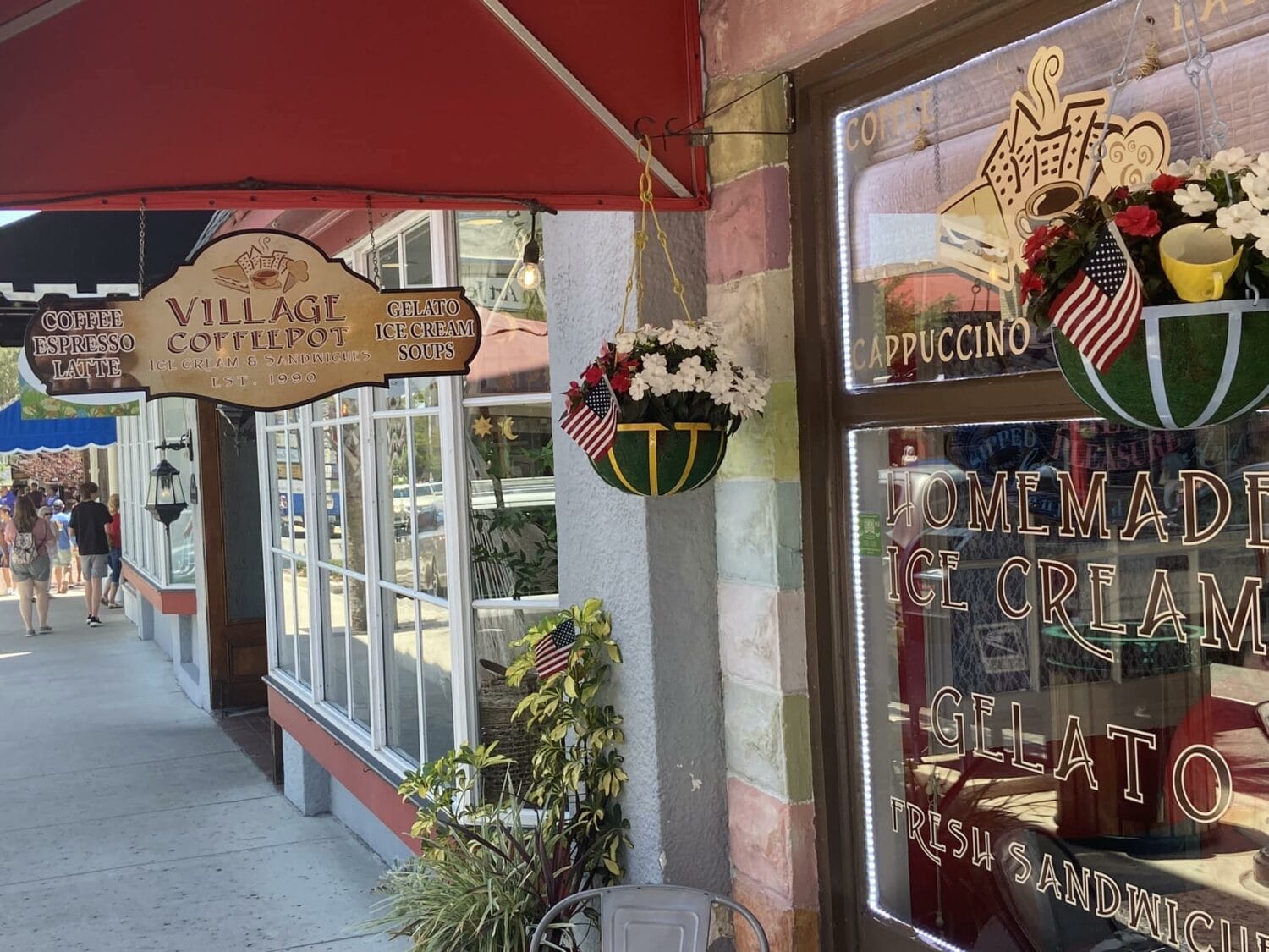 The charming decor of The Village Coffee Pot.