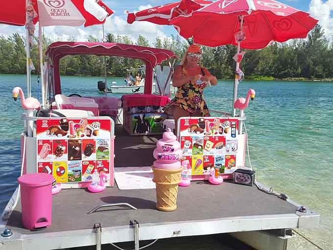That giant ice cream cone isn't just decoration, it's a beacon of hope for every kid who's ever dreamed of swimming up to dessert.