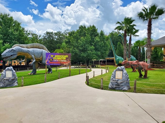 Celebrating a quarter century of bringing prehistoric dreams to life, these dinosaur sentinels welcome curious minds of all ages.