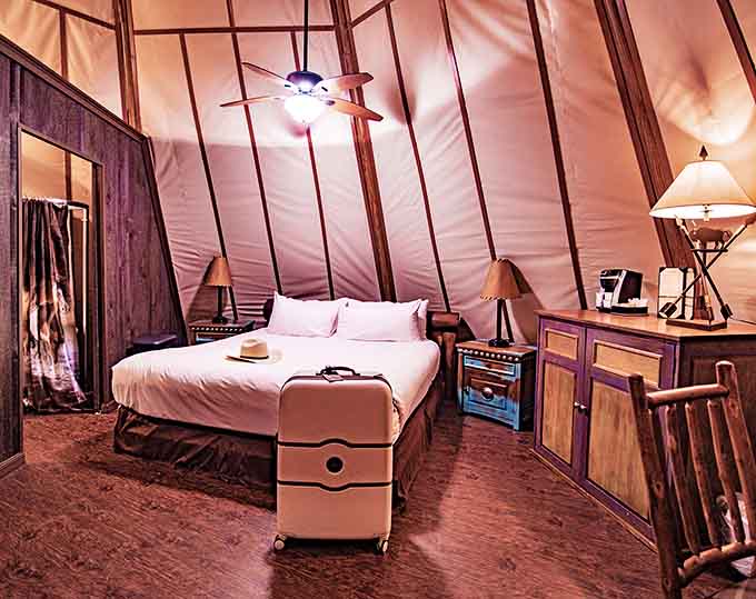 Inside the wagon, pioneers would weep with envy at the sight of actual furniture, climate control, and a ceiling fan that doesn't require manual labor.