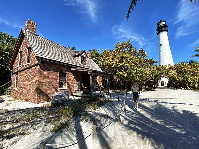 The lighthouse keeper's cottage tells tales of storms and solitude, a brick-and-mortar time machine to Florida's maritime past.