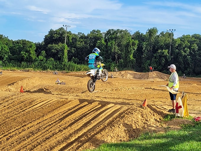 Weekend warriors catch air at Dade City's motocross track, working up appetites worthy of the town's legendary food scene.