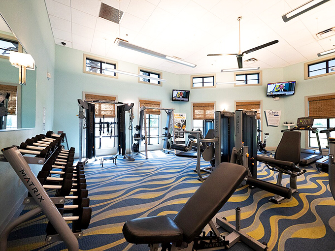 Even the fitness center looks inviting, though let's be honest, you're probably skipping it for the pool.