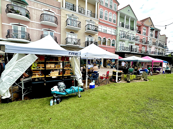 Weekend markets transform the courtyard into a bustling bazaar where local vendors showcase their unique wares.
