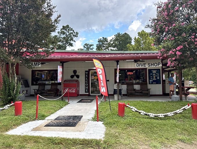 Shop: This unassuming building is command central for all your diving dreams&mdash;equipment, expertise, and stories of underwater wonders await inside.