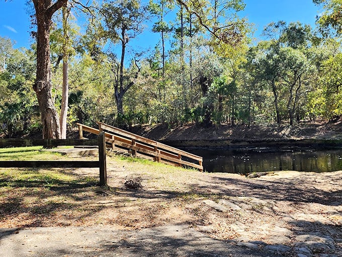 The rocky steps of this natural waterfall create a peaceful soundtrack as water flows through this hidden corner of wild Florida.