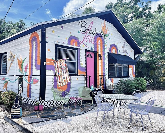 The Bradenton Love House wears its heart on its façade, with playful purple accents that make conventional homes seem downright boring.