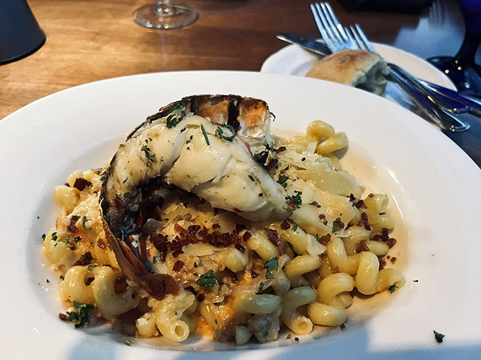 Seafood pasta that would make an Italian grandmother nod in approval &ndash; look at that plump shrimp nestled among perfectly cooked cavatappi!