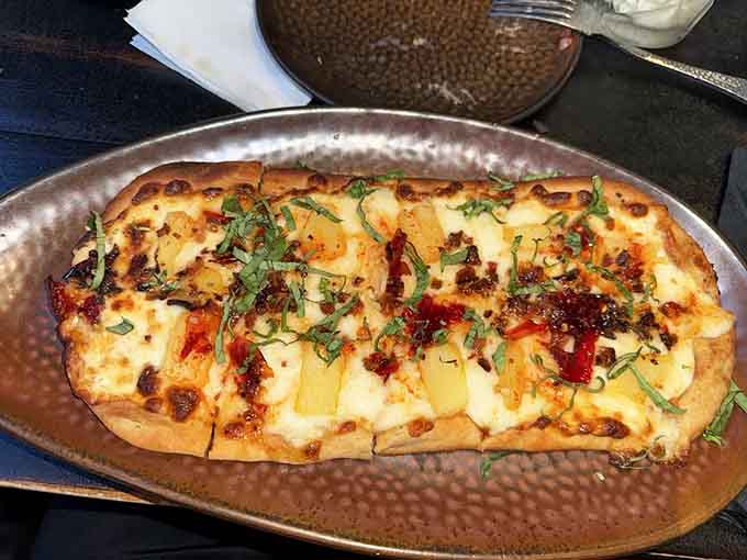 Flatbread that proves even the savory items here understand the assignment: be delicious and look fantastic.