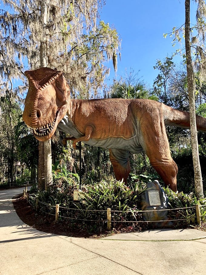 This T-Rex appears to be mid-conversation, probably discussing the weather or complaining about those tiny arms.