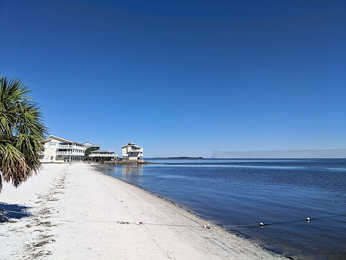 Sandy shores where the dress code is "barefoot casual" and the entertainment is entirely provided by nature.