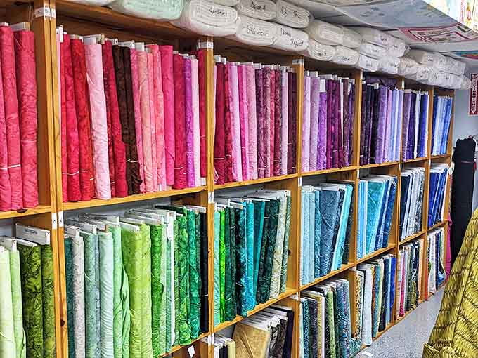 A kaleidoscope of colors arranged with mathematical precision. Marie Kondo would weep with joy at this organization system.