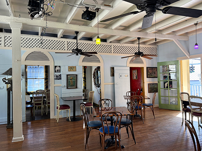 Airy, bright, and brimming with character &ndash; indoor dining that feels like being in someone's beloved beach house.