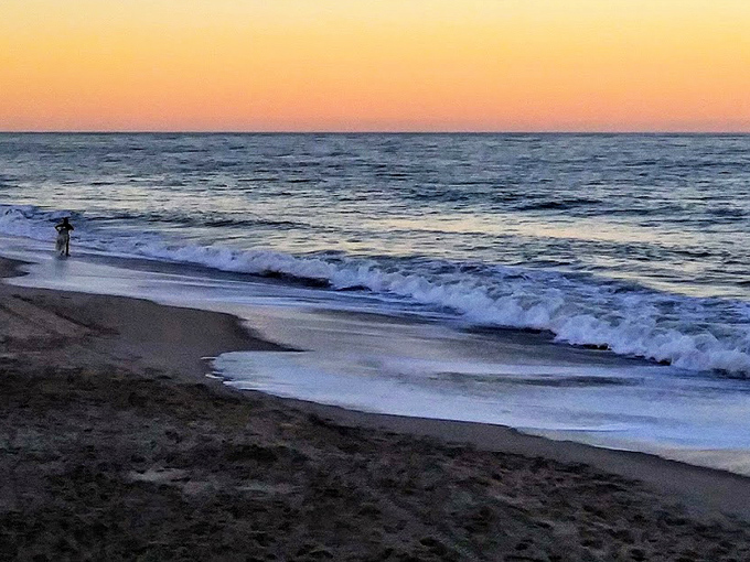 Twilight at Avalon&mdash;when the day-trippers have gone and the shoreline belongs to solitary figures communing with the rhythm of the waves.