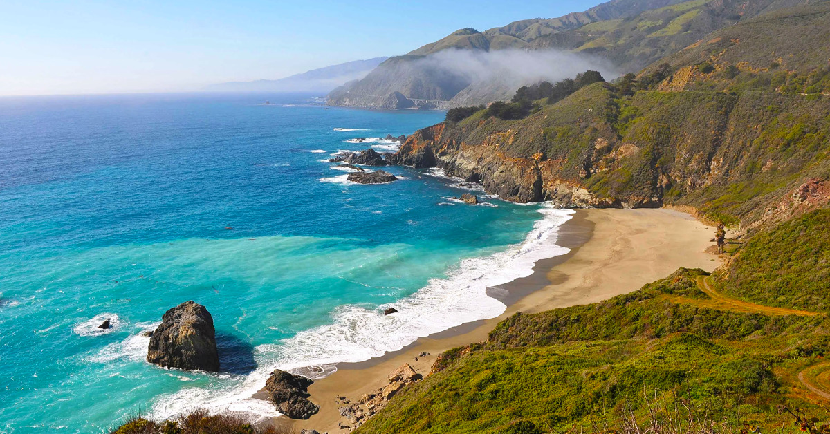 A photo of a beautiful  beach in Santa Barbara.