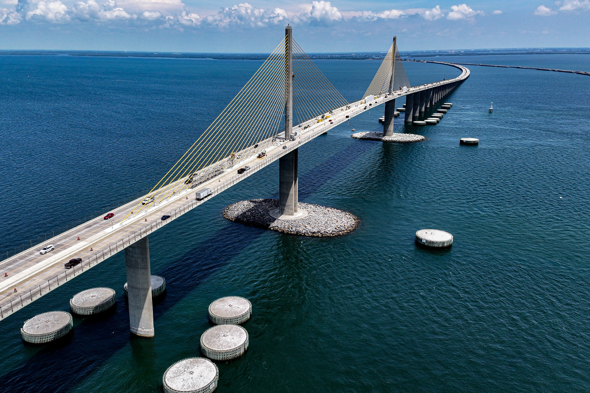 A birds eye view of the bridge