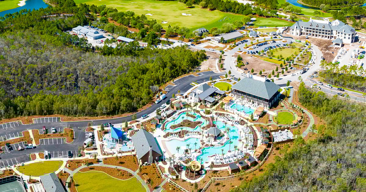 a bird's eye view of the resort