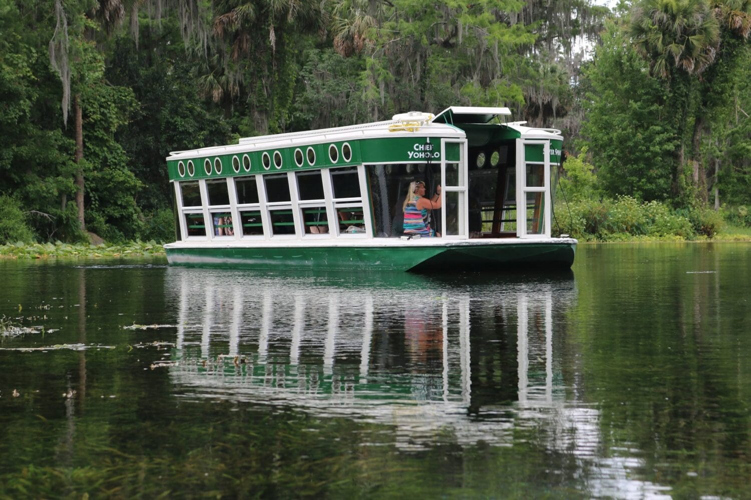 A boat ride in the scenic spring.