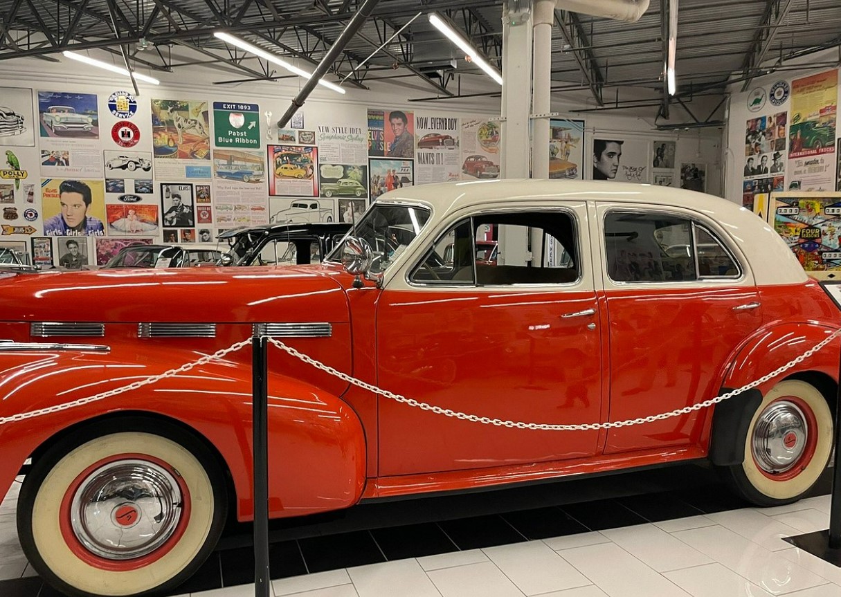 a classic car at the museum