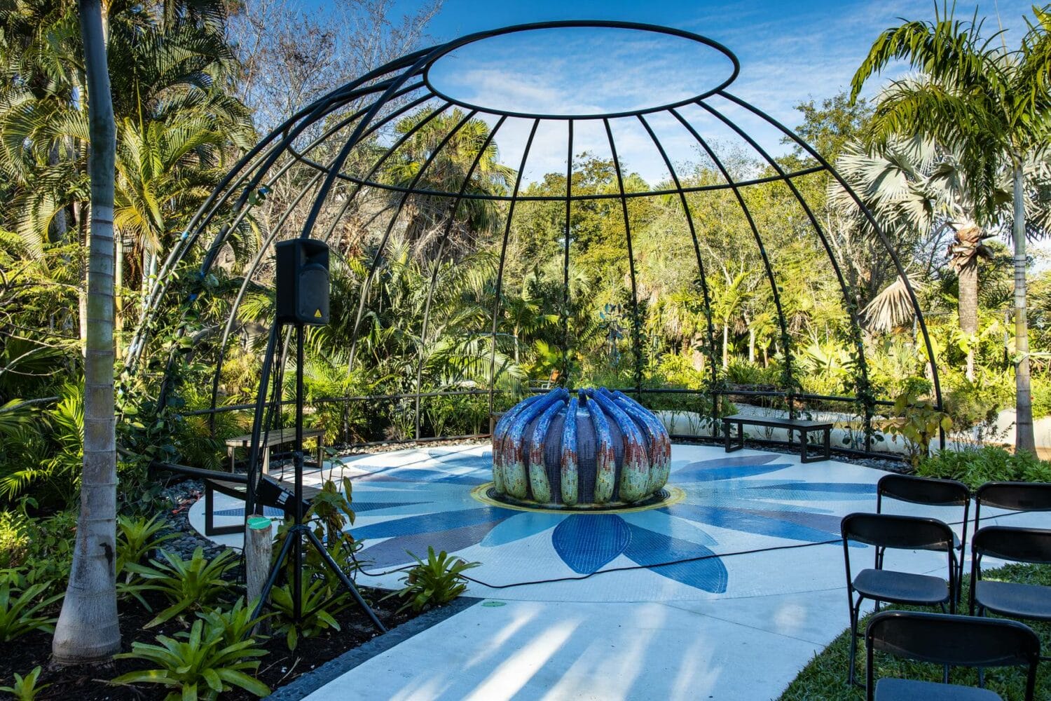 A gorgeous sculpture within the garden