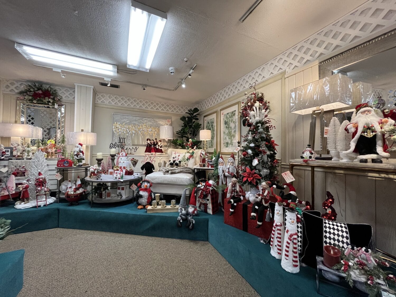 A joyful display of various Christmas items.