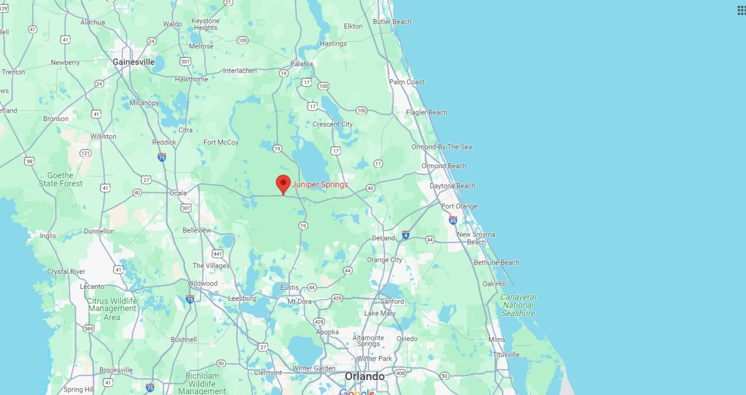 a map leading to the springs