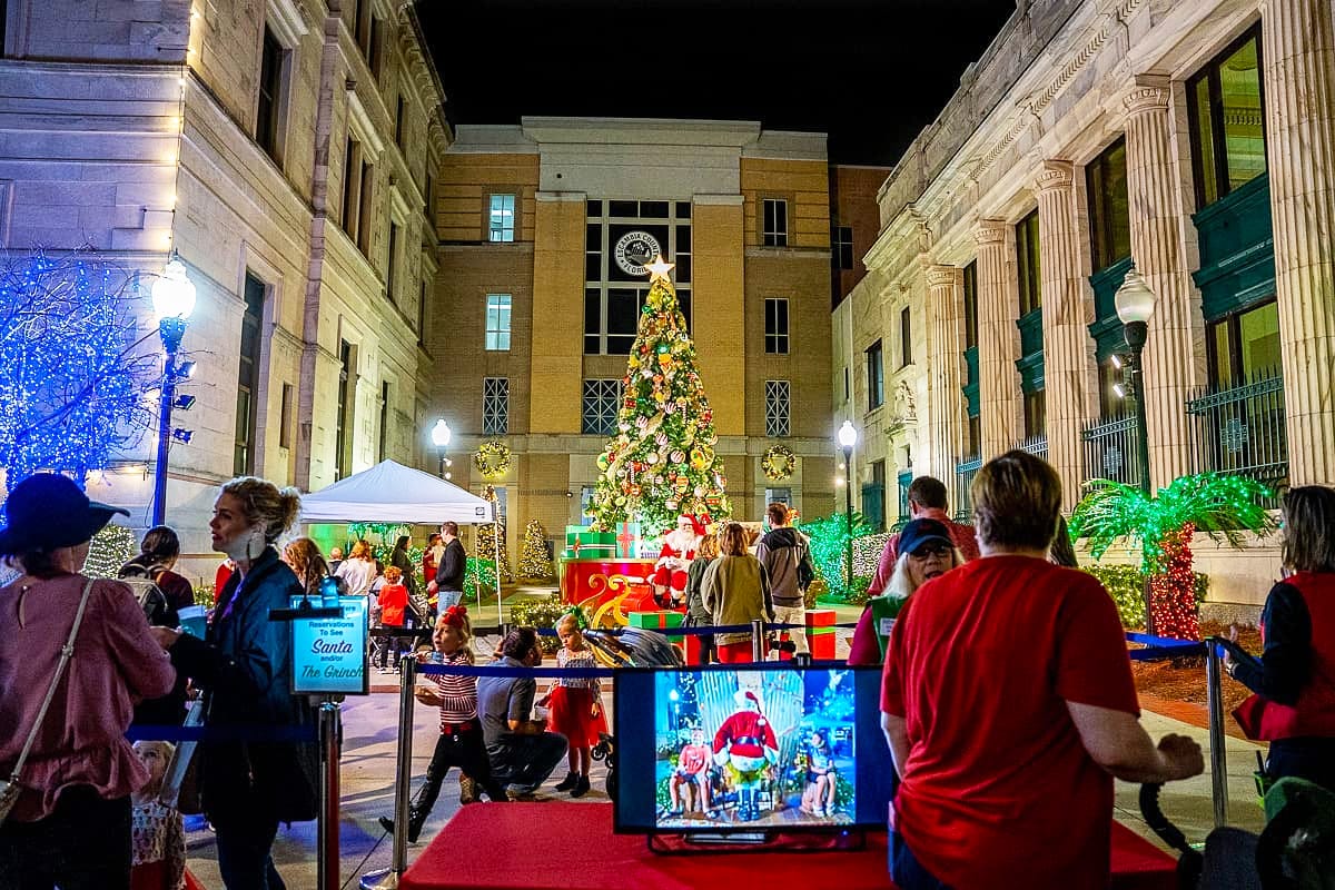 A night full of people enjoying the Christmas spirit at Pensacola Winterfest