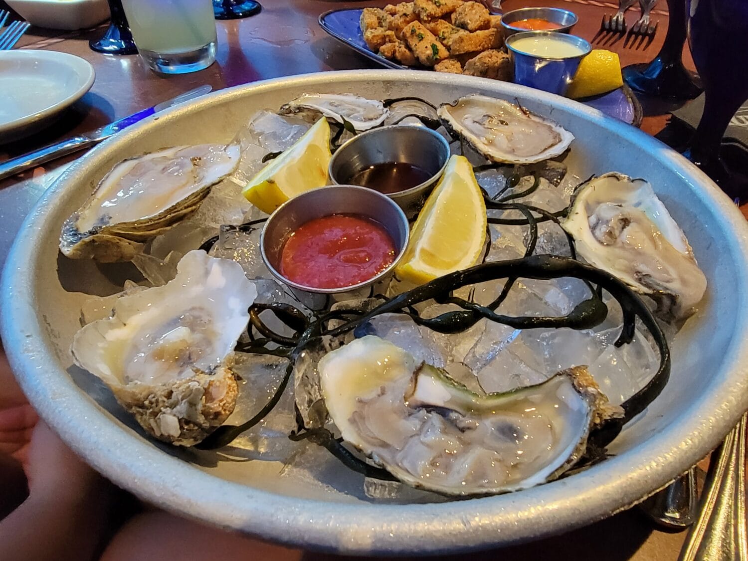 A plate of fresh oysters