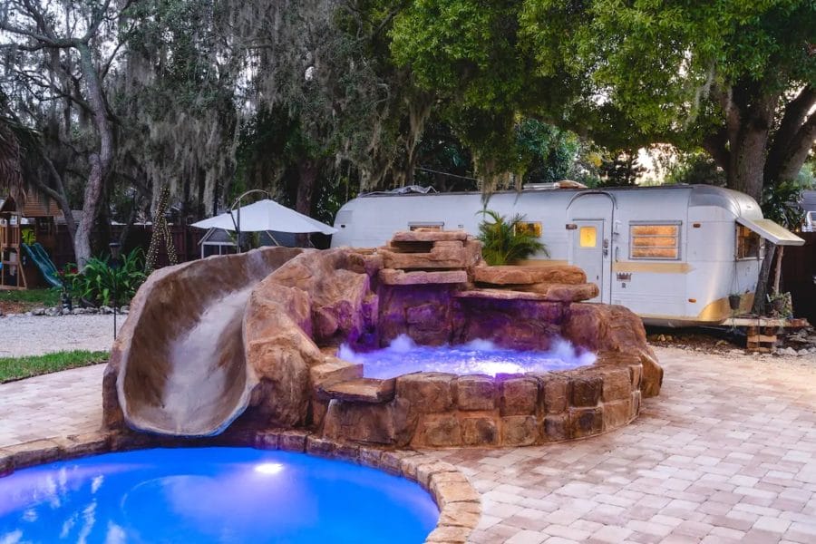 A quaint water slide.