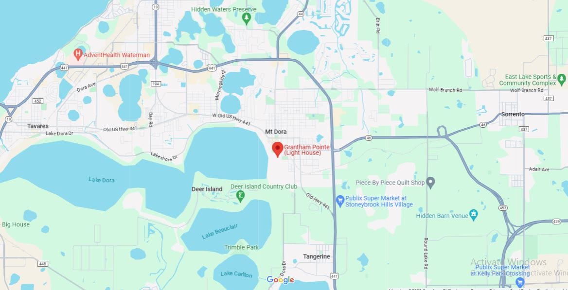 A screenshot from Google Maps where the lighthouse is located