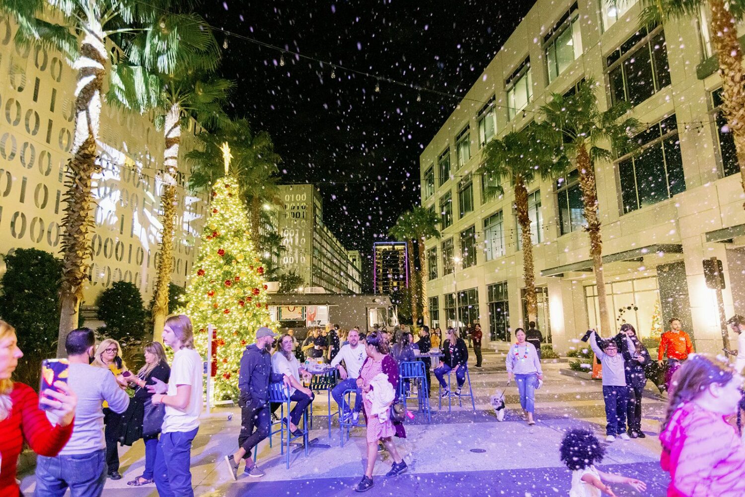 A snowy night at the festival