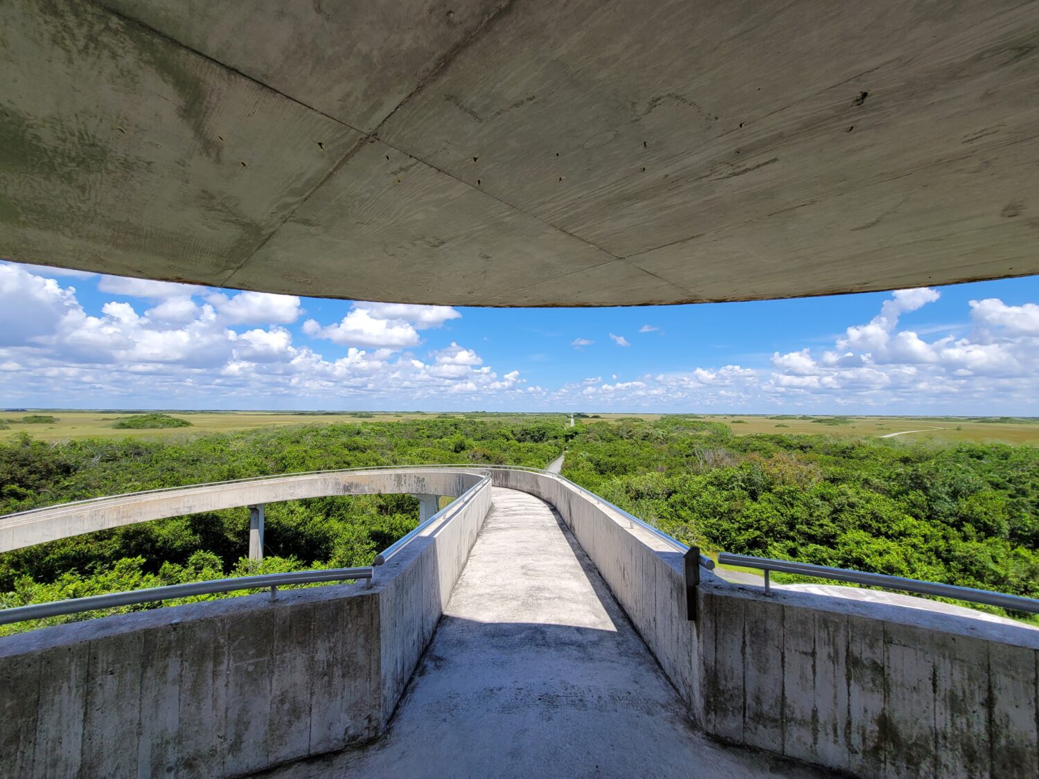 A stunning view of the nature on the top of the tower