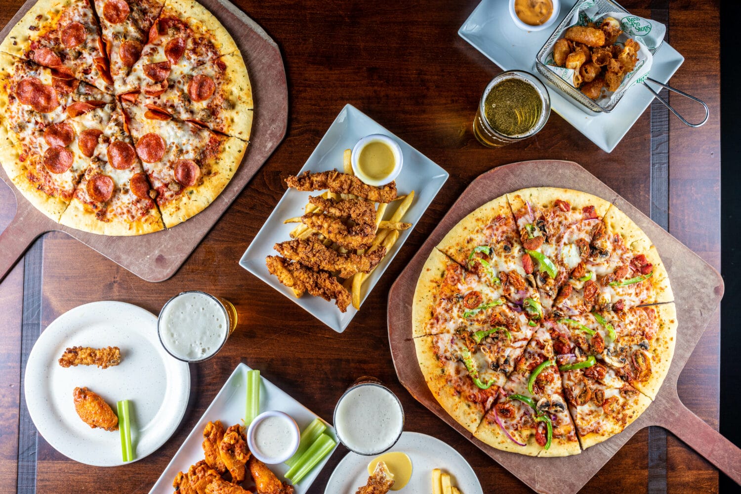 a table full of delicious dishes served in the restaurant
