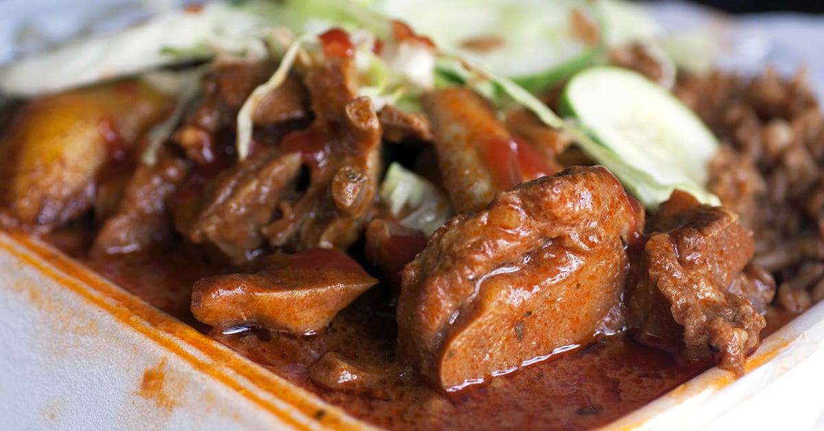 A tasty meal in Curacao.