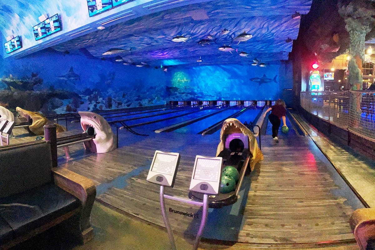 a white shot of the bowling area
