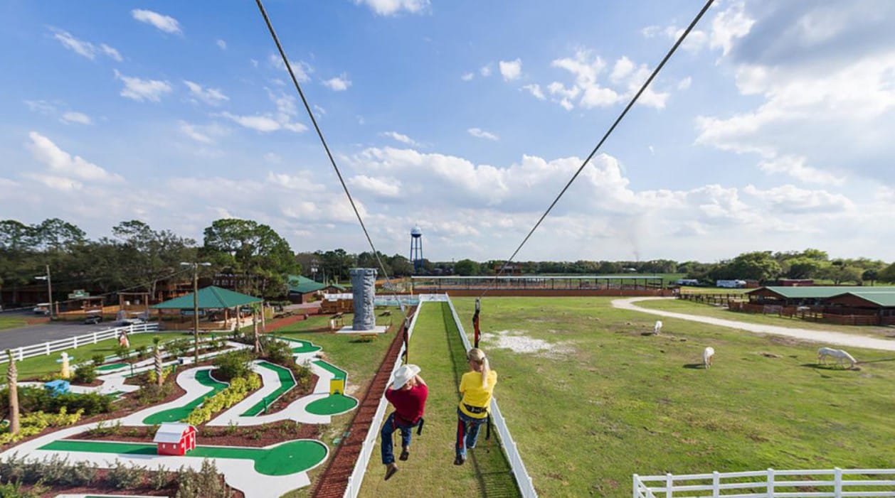 a zipline ride at the resort
