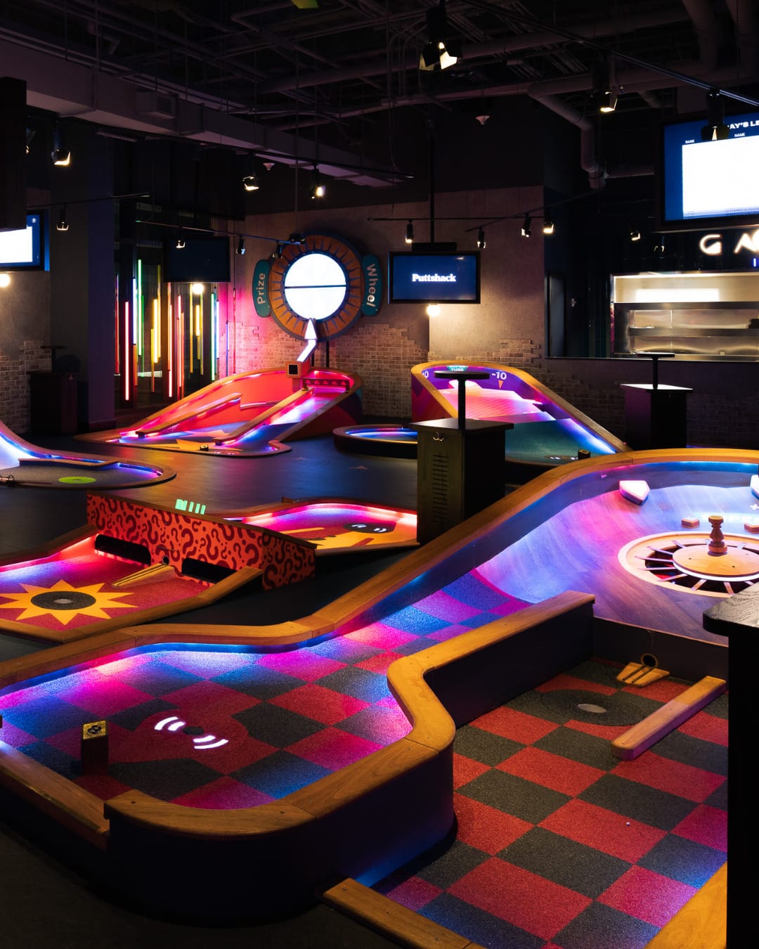 An automated golf game.