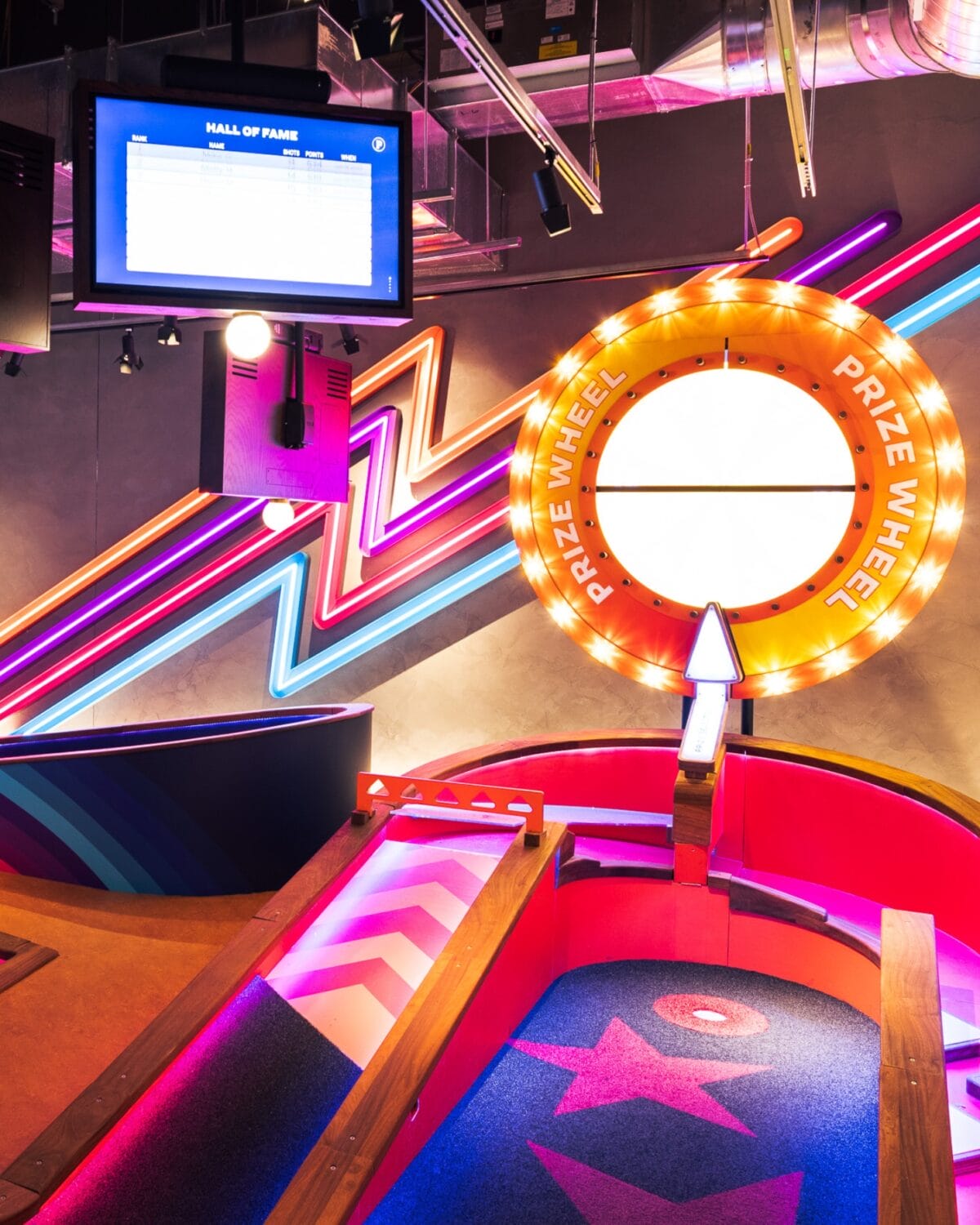 An electronic controlled golf game.