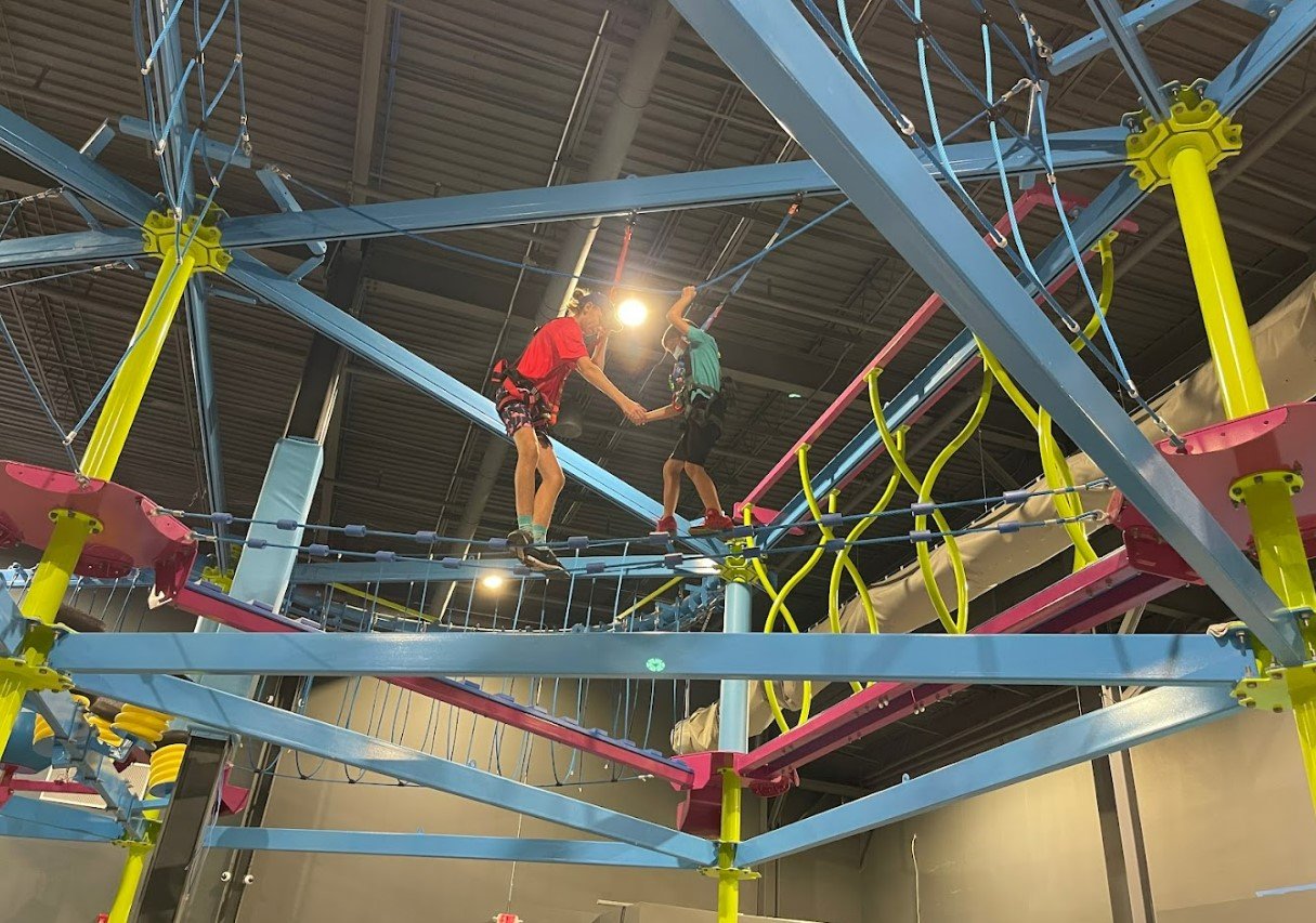 an obstacle course in the park