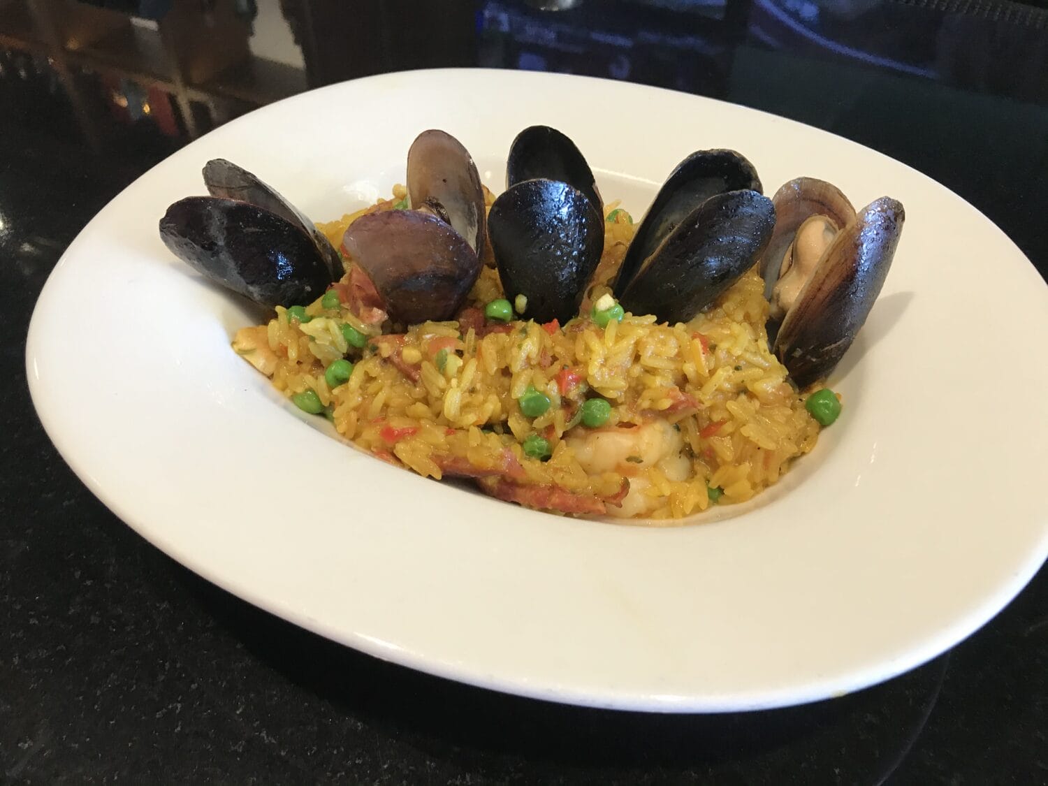 A tasty and beautifully presented seafood meal 