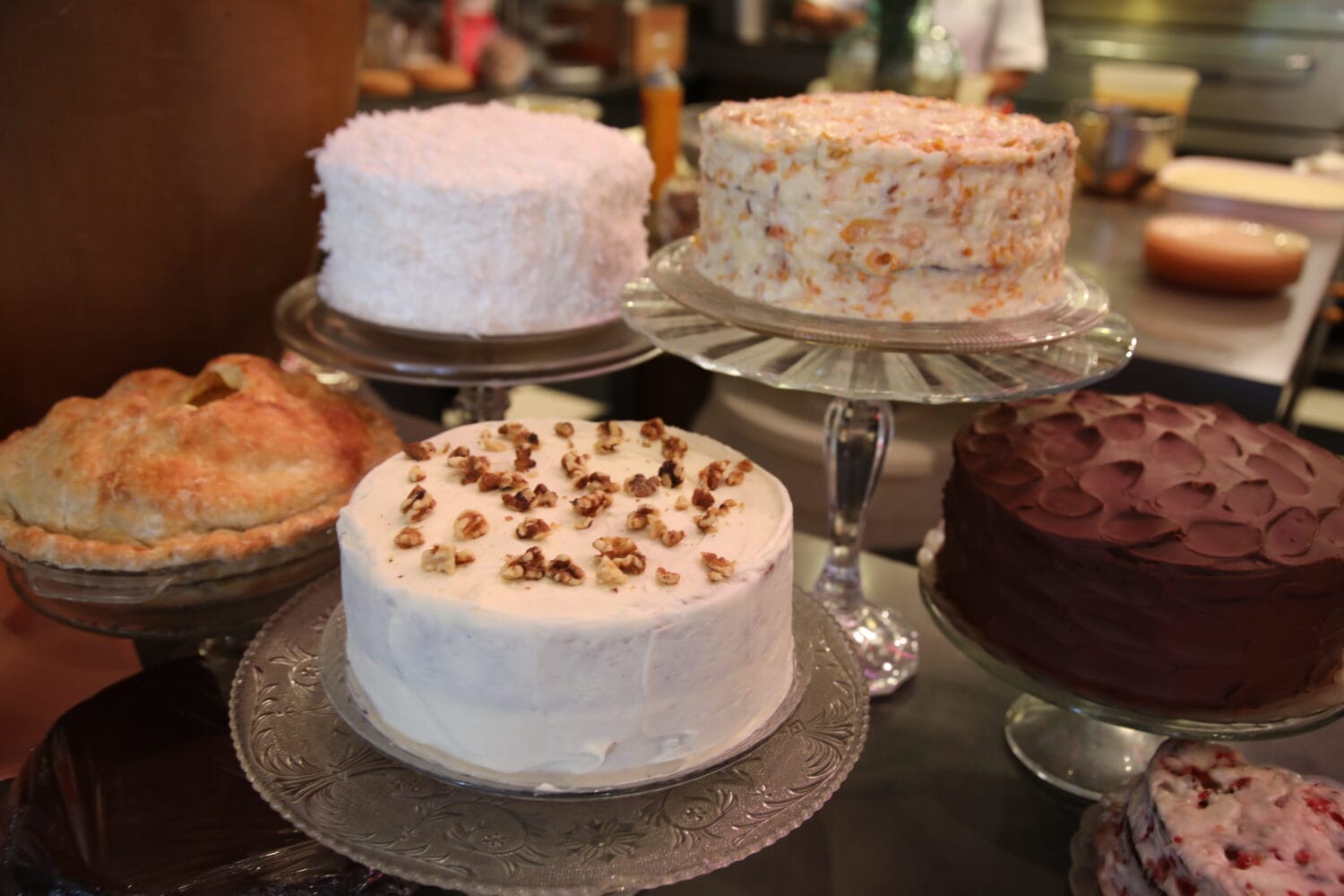 Cakes offered at Lunch on Limoges restaurant.